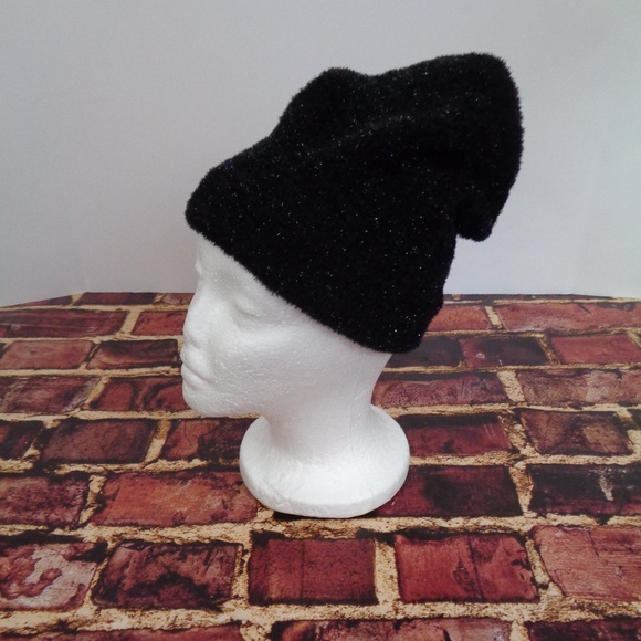 Accessories | Womans Black Silver Sparkle Metallic Hat One Size | Poshmark